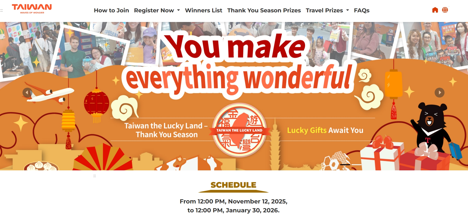 "Taiwan the Lucky Land" Campaign Evolves into "Thank You Season": Win ...